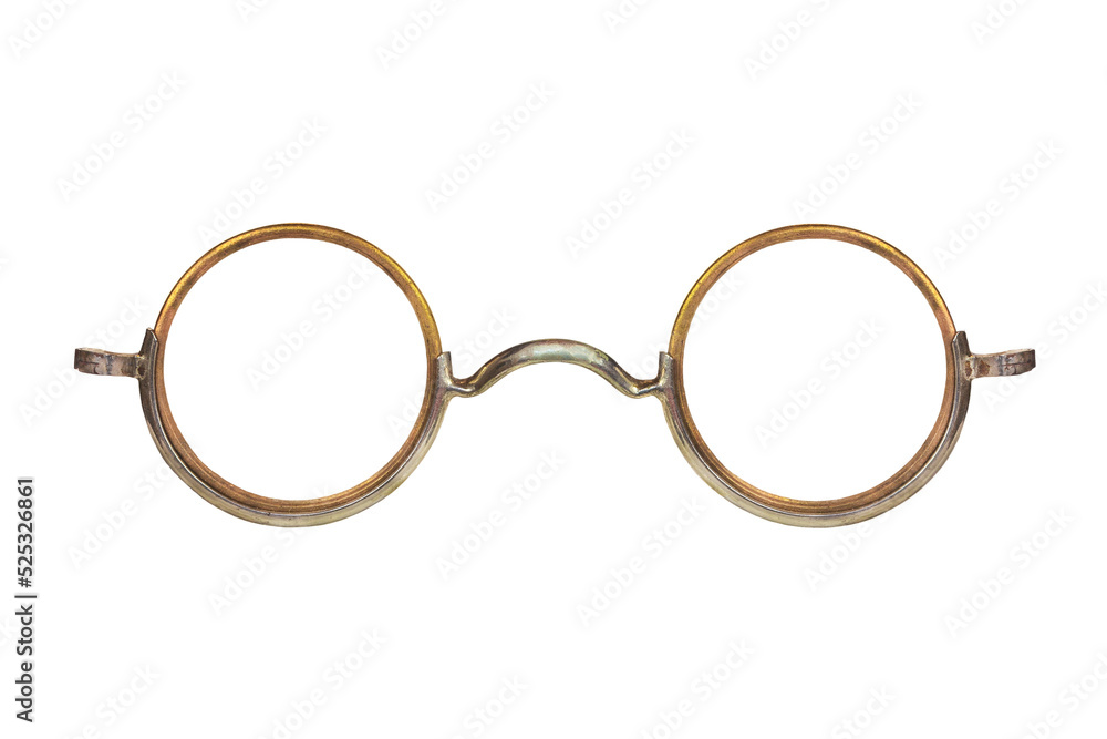 Vintage circular eyeglasses isolated on a transparent background Stock ...