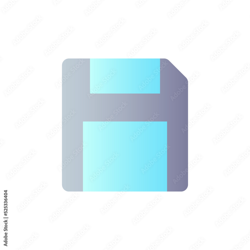 Save flat gradient color ui icon. Floppy disk. Digital storage and memory. Electronic device ...