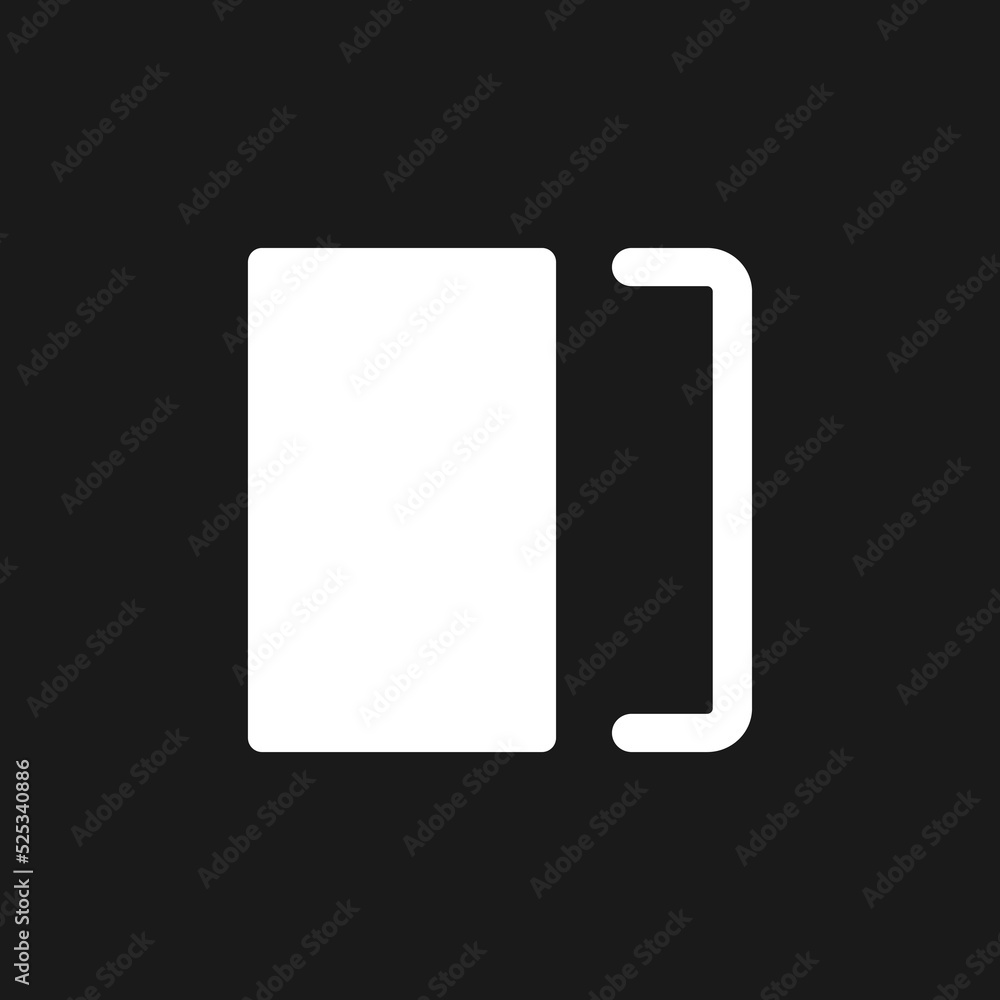 Overlay dark mode glyph ui icon. Simple filled line element. User interface design. White ...