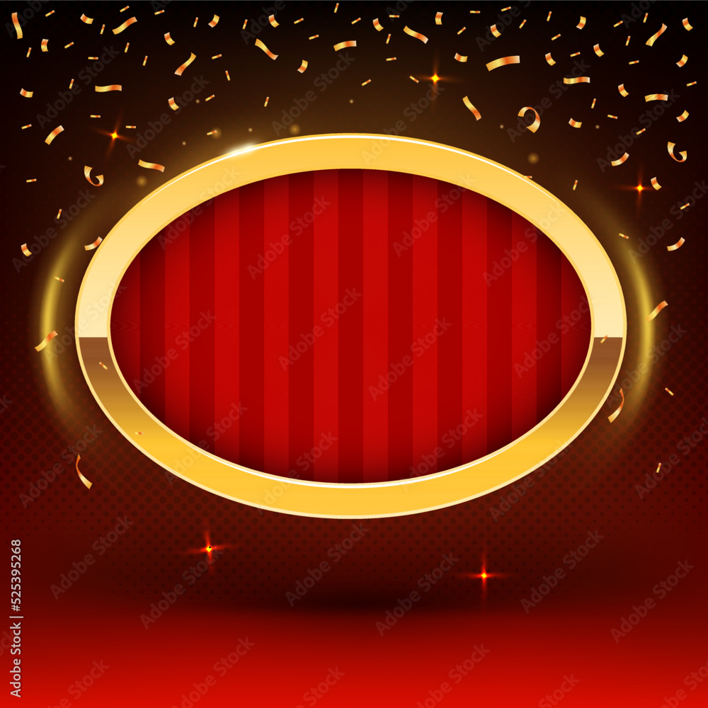 Shining retro red light frame, with red shiny stripped background and ...