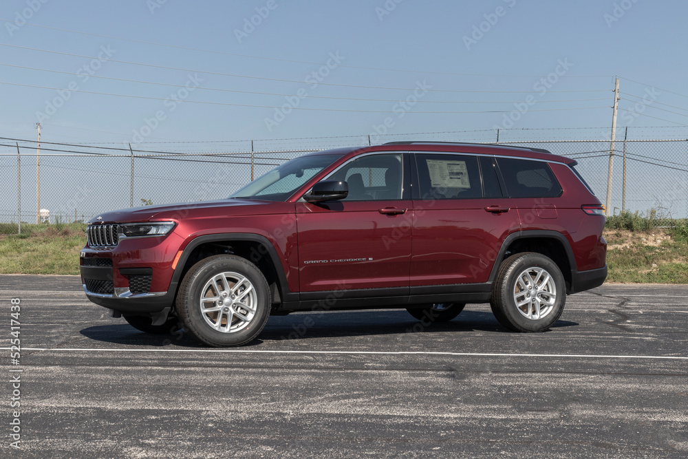 Jeep Grand Cherokee display at a Stellantis dealership. Jeep offers the ...