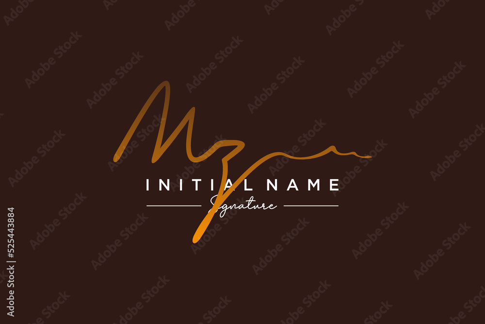 Initial MZ signature logo template vector. Hand drawn Calligraphy ...