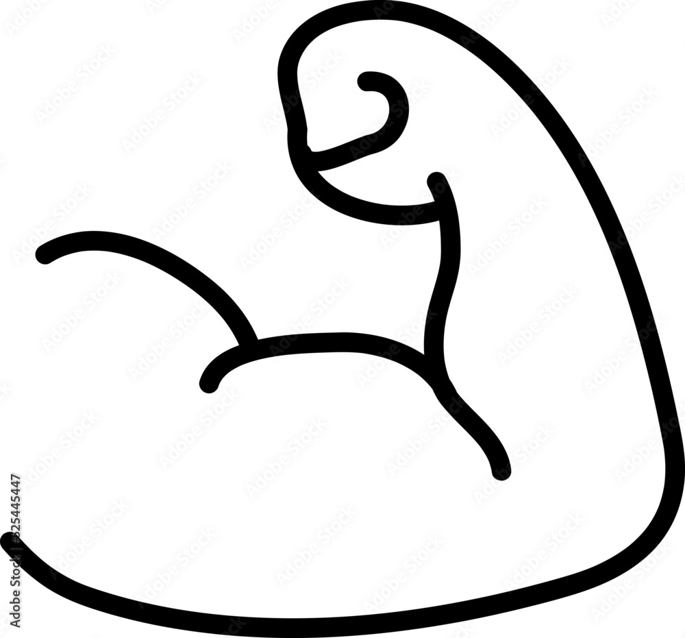 Simple muscle line icon. Stroke pictogram. Vector illustration isolated ...