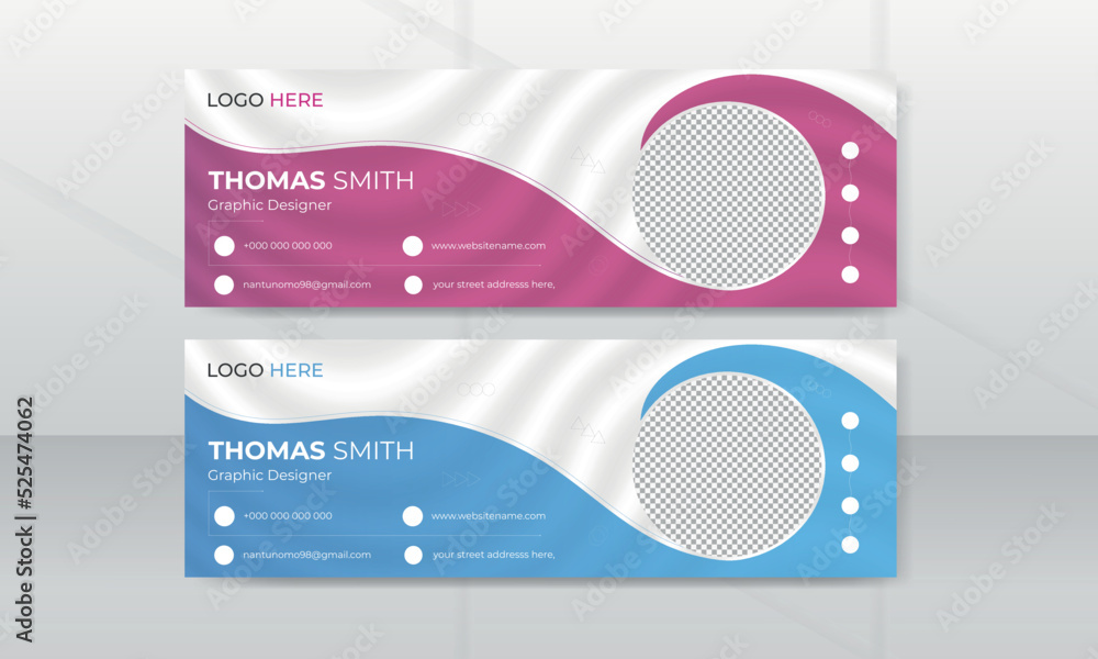 Professional Email signature cover page timeline web ad banner template ...