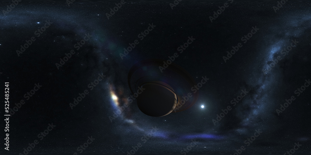 Saturn Dark side 12k VR VR 360 degree space background. equirectangular ...