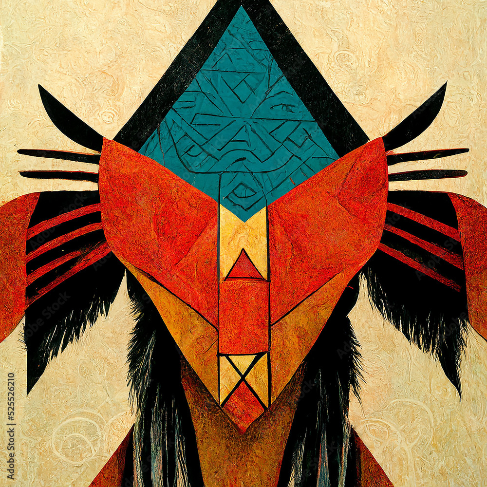 Stock-Illustration „Native American Decorative Wildlife Mask, Tribal ...
