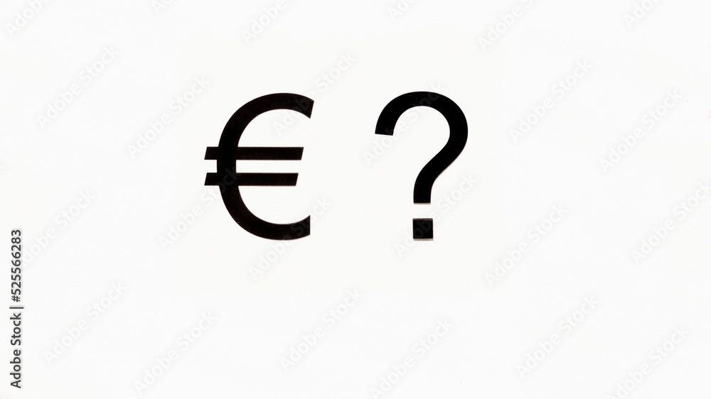 euro sign with question mark Stock Photo | Adobe Stock