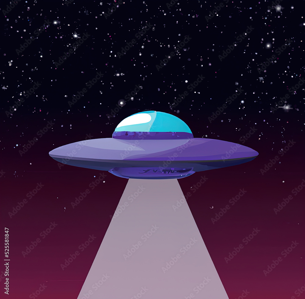 Cartoon Ufo In Space