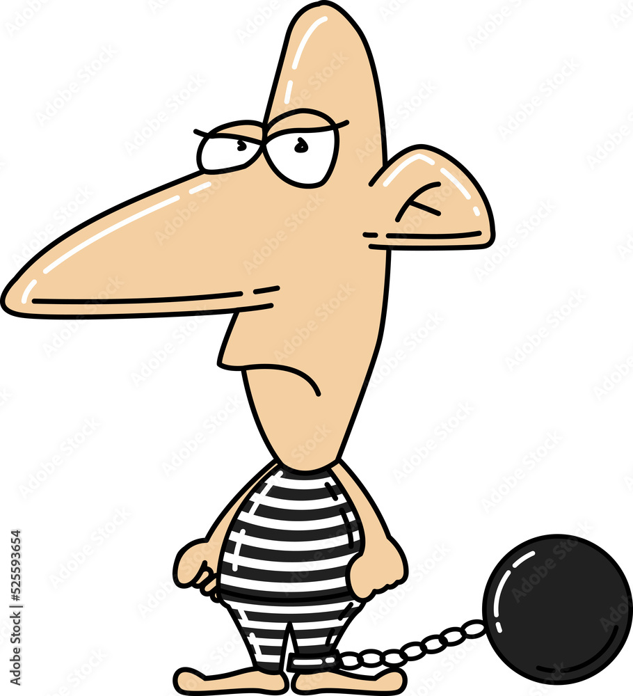 cute clipart of prisoner on cartoon version,vector illustration Stock ...