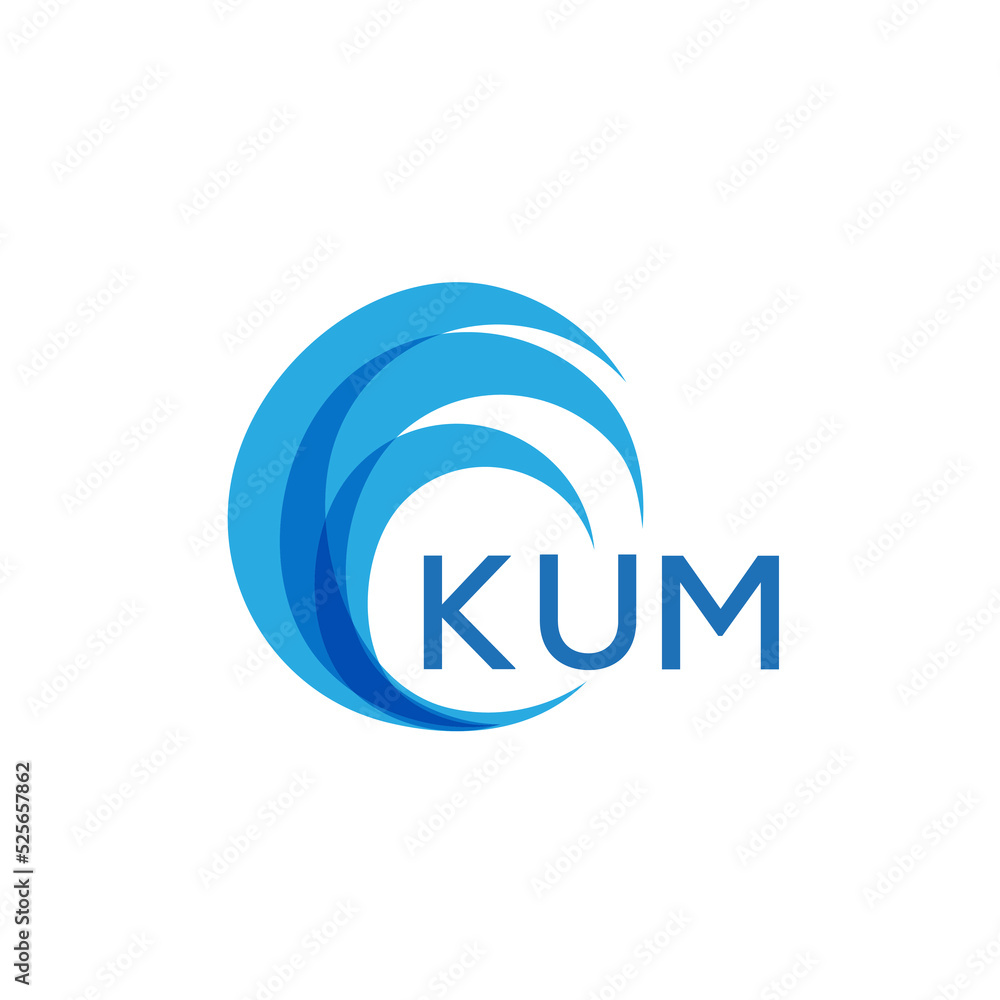 KUM letter logo. KUM blue image on white background. KUM Monogram logo ...