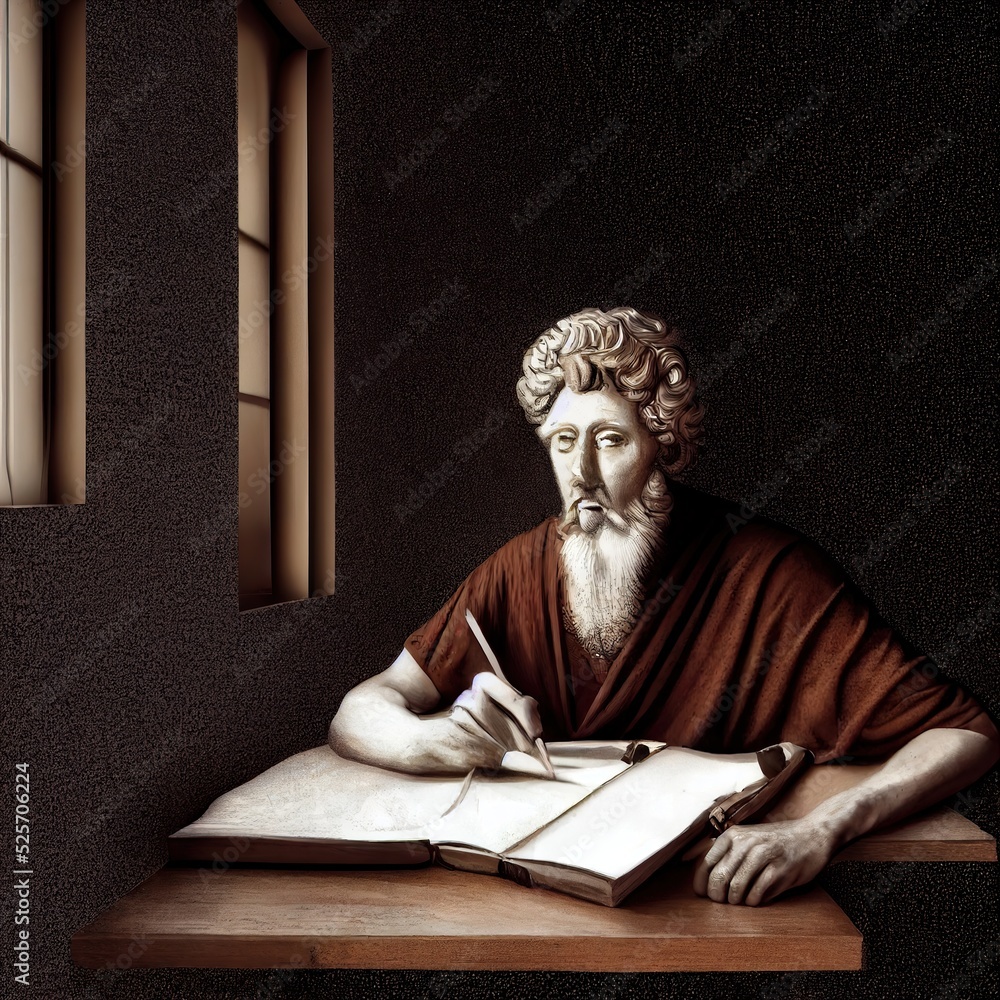 Marcus Aurelius Creating Meditations - Roman emperor and stoic ...