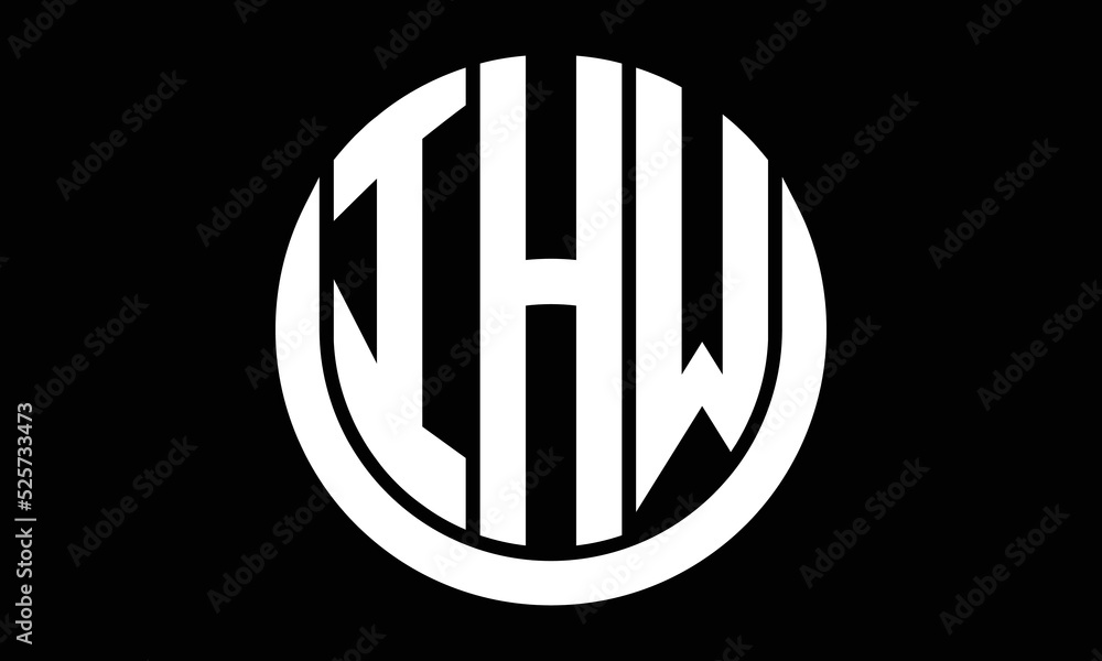 IHW three letter circle logo design vector template. monogram symbol on ...