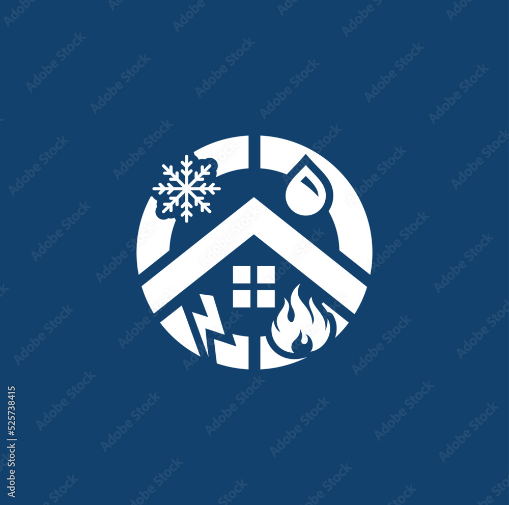 Disaster Restoration Logo design. Emblem Vector Illustration. Stock ...