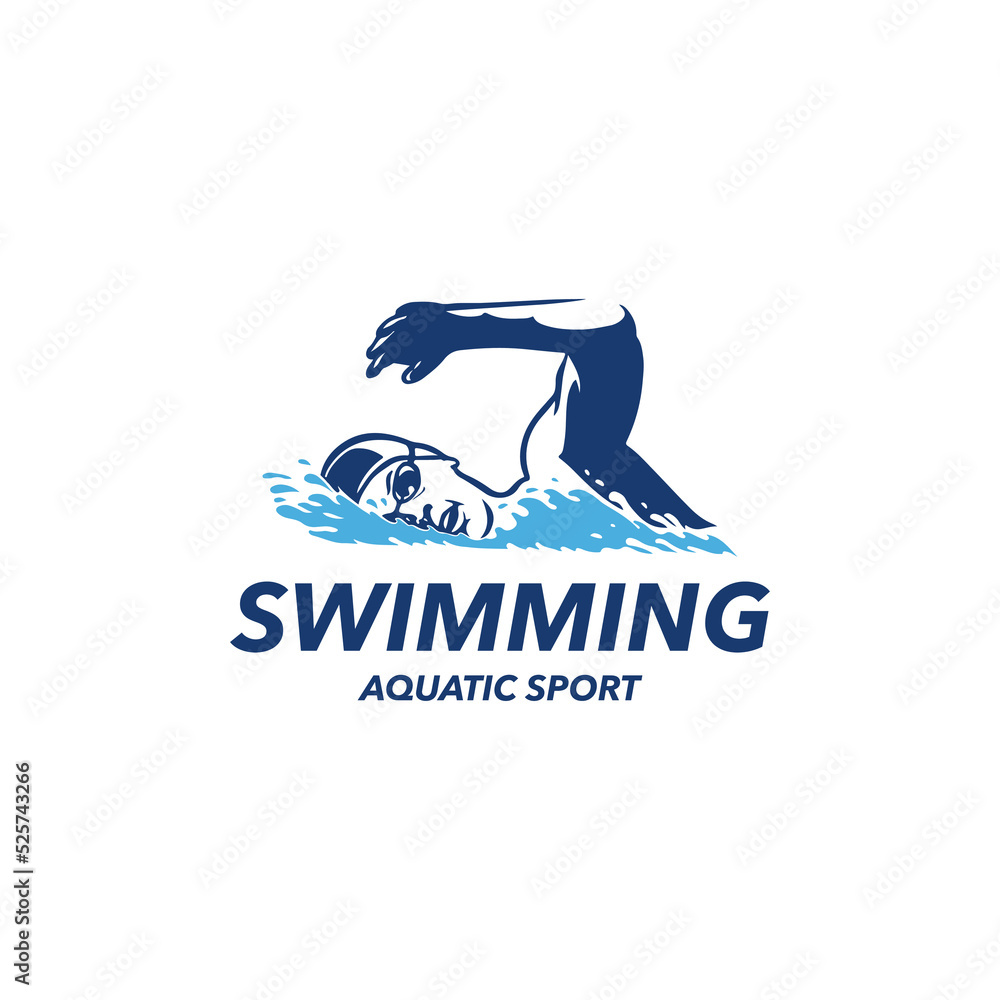 logo of a swimmer. swimming club or swimming school logo design ...
