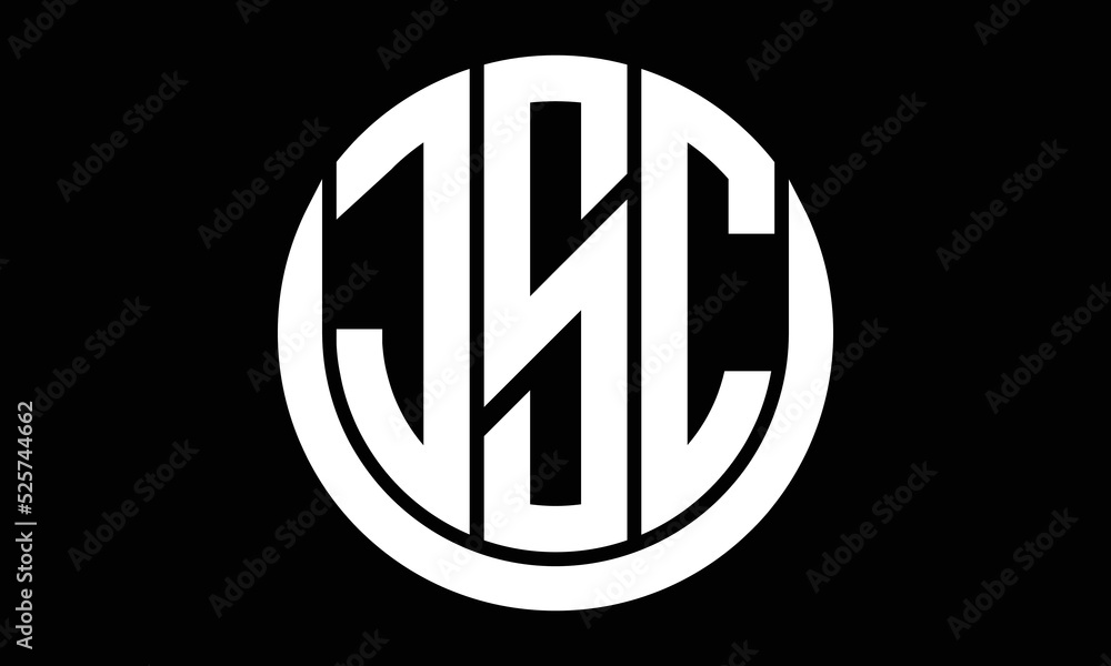JSC three letter circle logo design vector template. monogram symbol on ...