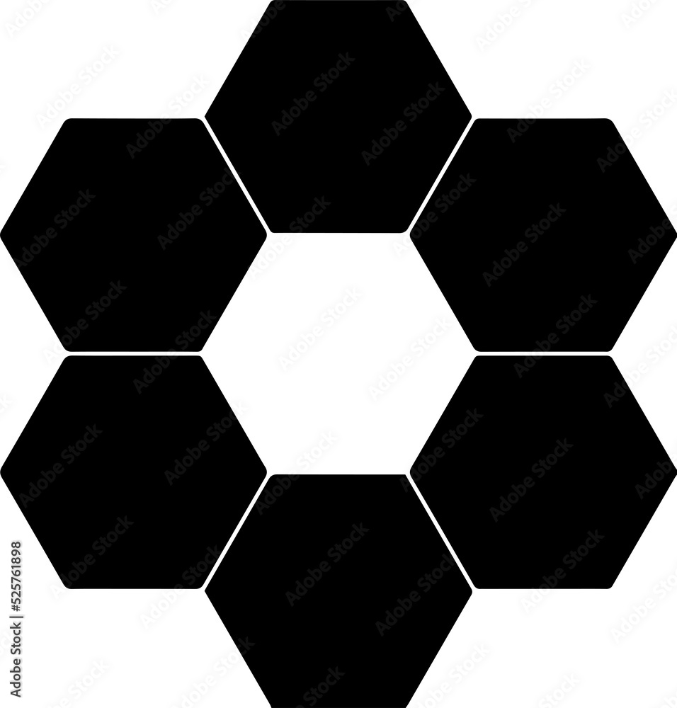 Black hexagon, honeycomb, design element, pattern with no strokes ...