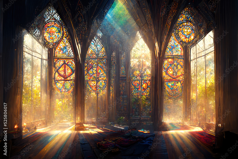 Ilustración de Stock Majestic Palace Hall Interior. Fantasy Backdrop ...