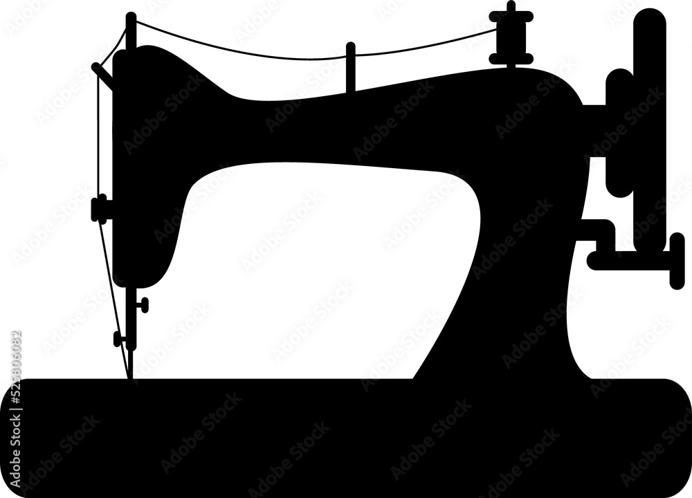 retro sewing machine silhouette Stock Illustration | Adobe Stock