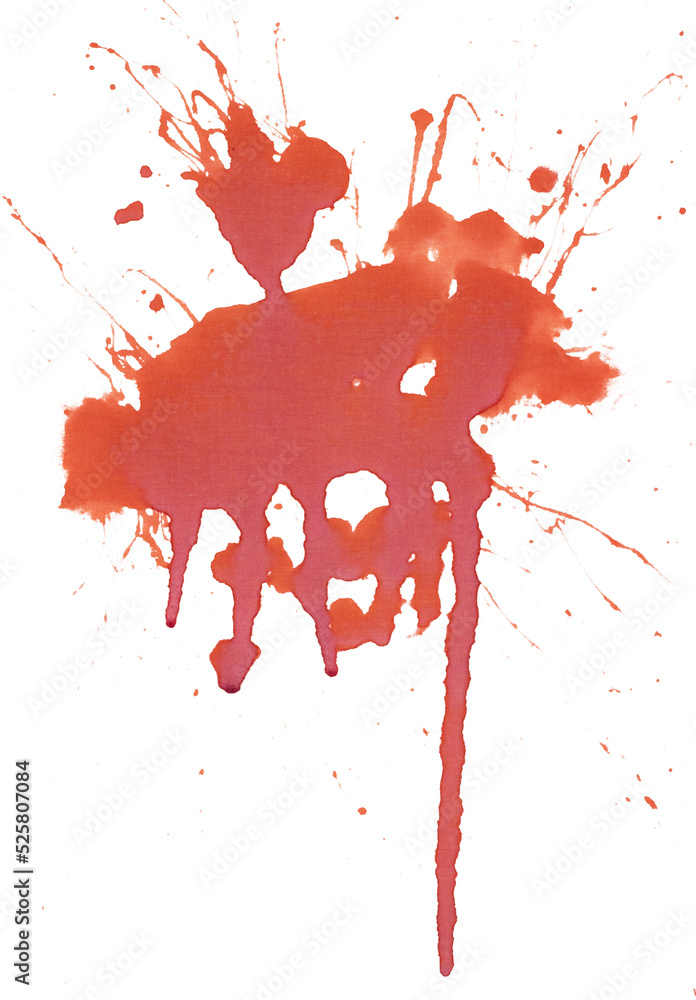 Blood Splatter Smear Stain Overlay Isolated on White Background Stock ...