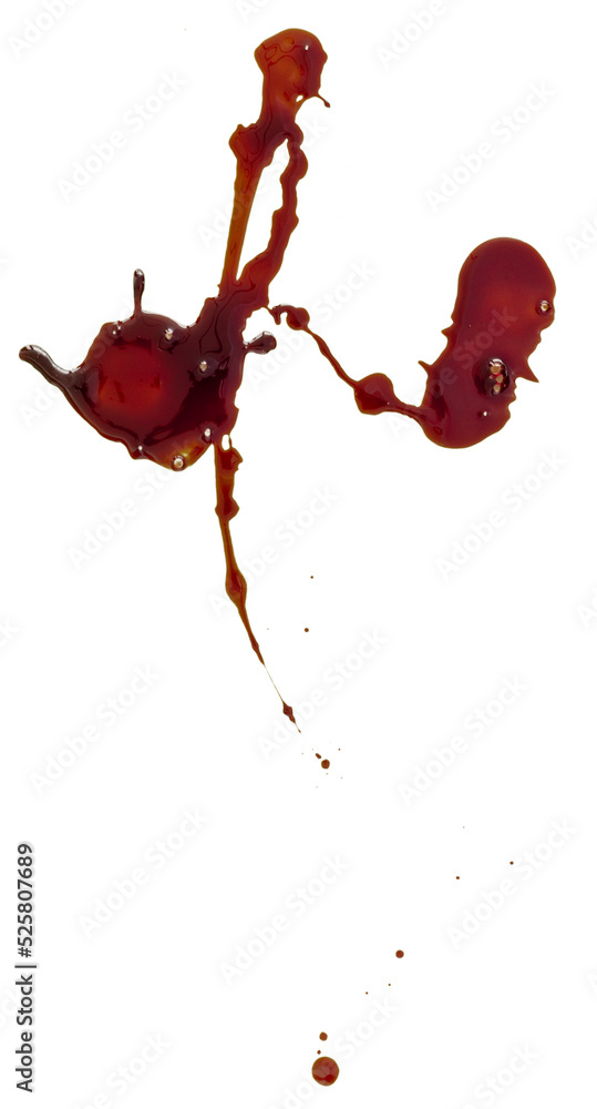 Blood Splatter Smear Stain Overlay Isolated on White Background Stock ...