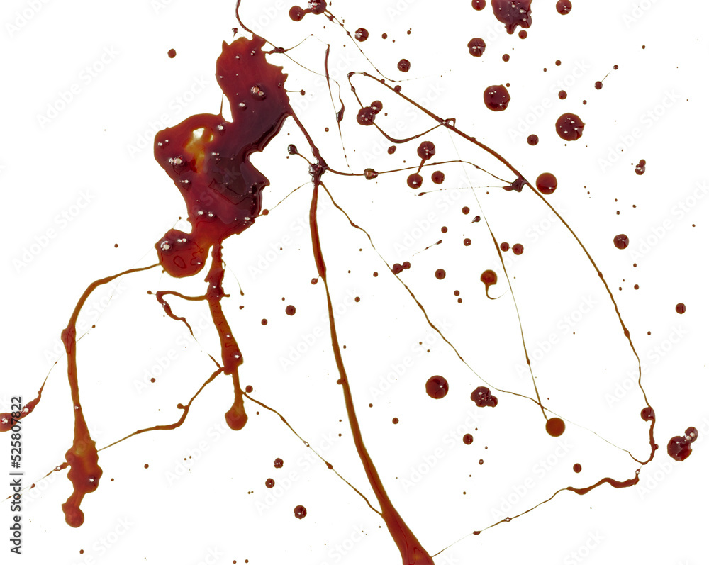 Foto de Stock Blood Splatter Smear Stain Overlay Isolated on White ...