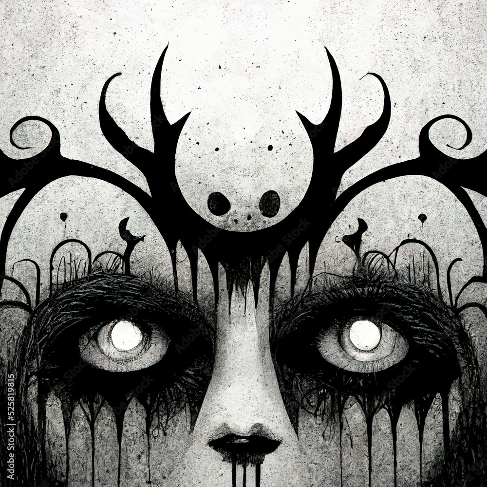 Ancient Ethnic Horror Symbols Comic Style Clipart Illustrasyon Stock ...