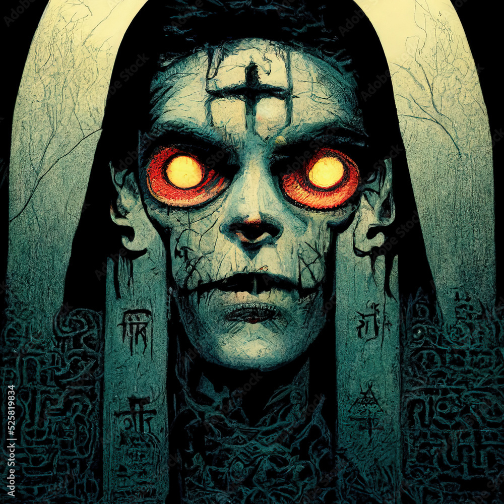 Ancient Ethnic Horror Symbols Comic Style Clipart Illustrasyon Stock ...