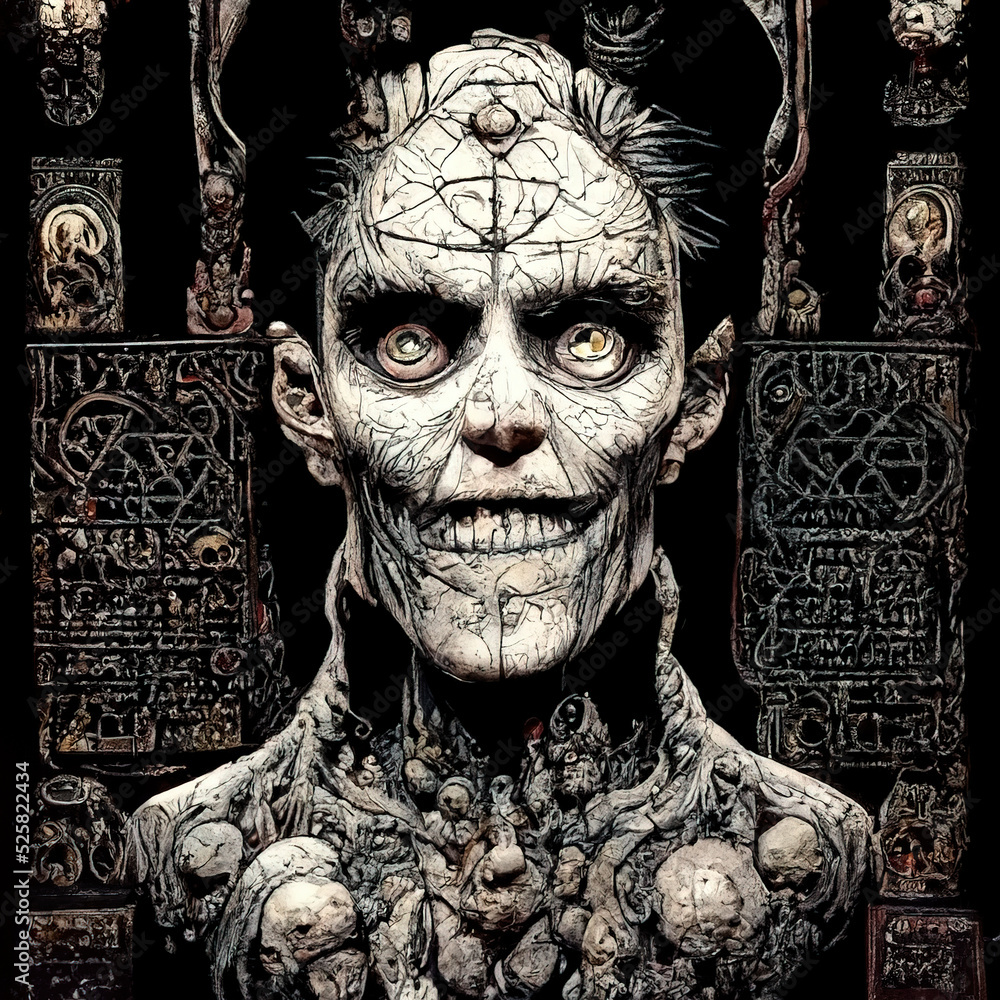 Ancient Ethnic Horror Symbols Comic Style Clipart Illustrasyon Stock ...