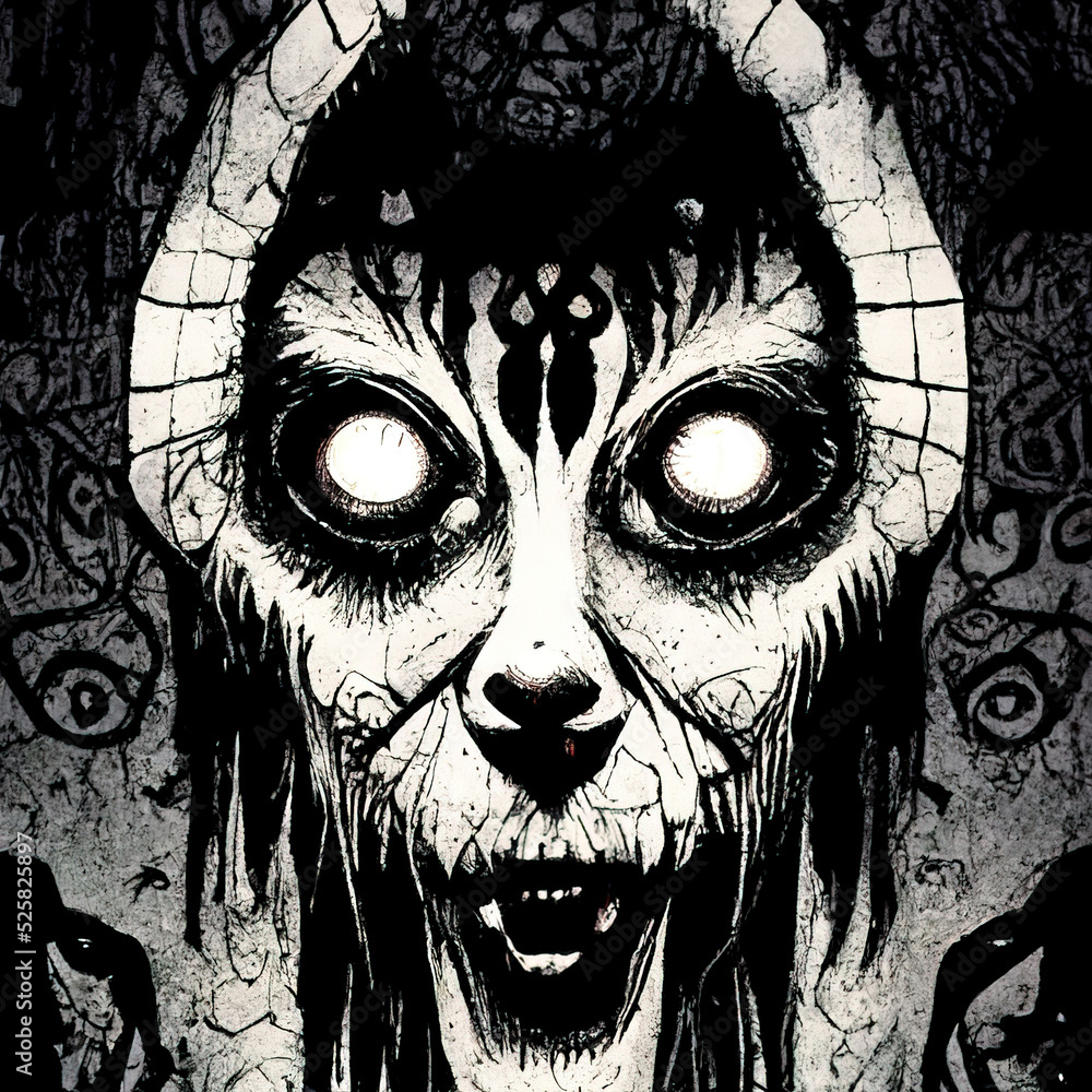 Ancient Ethnic Horror Symbols Comic Style Clipart Illustrasyon Stock ...