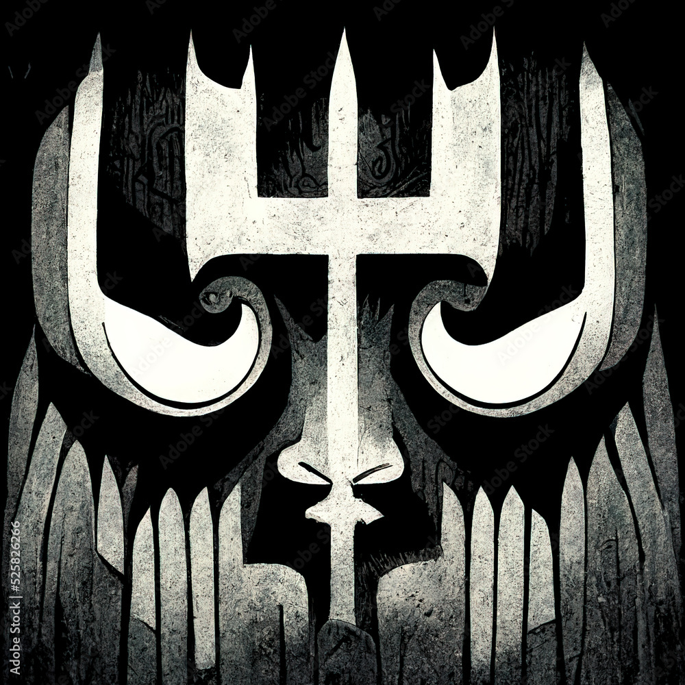 Ancient Ethnic Horror Symbols Comic Style Clipart Illustrasyon Stock ...
