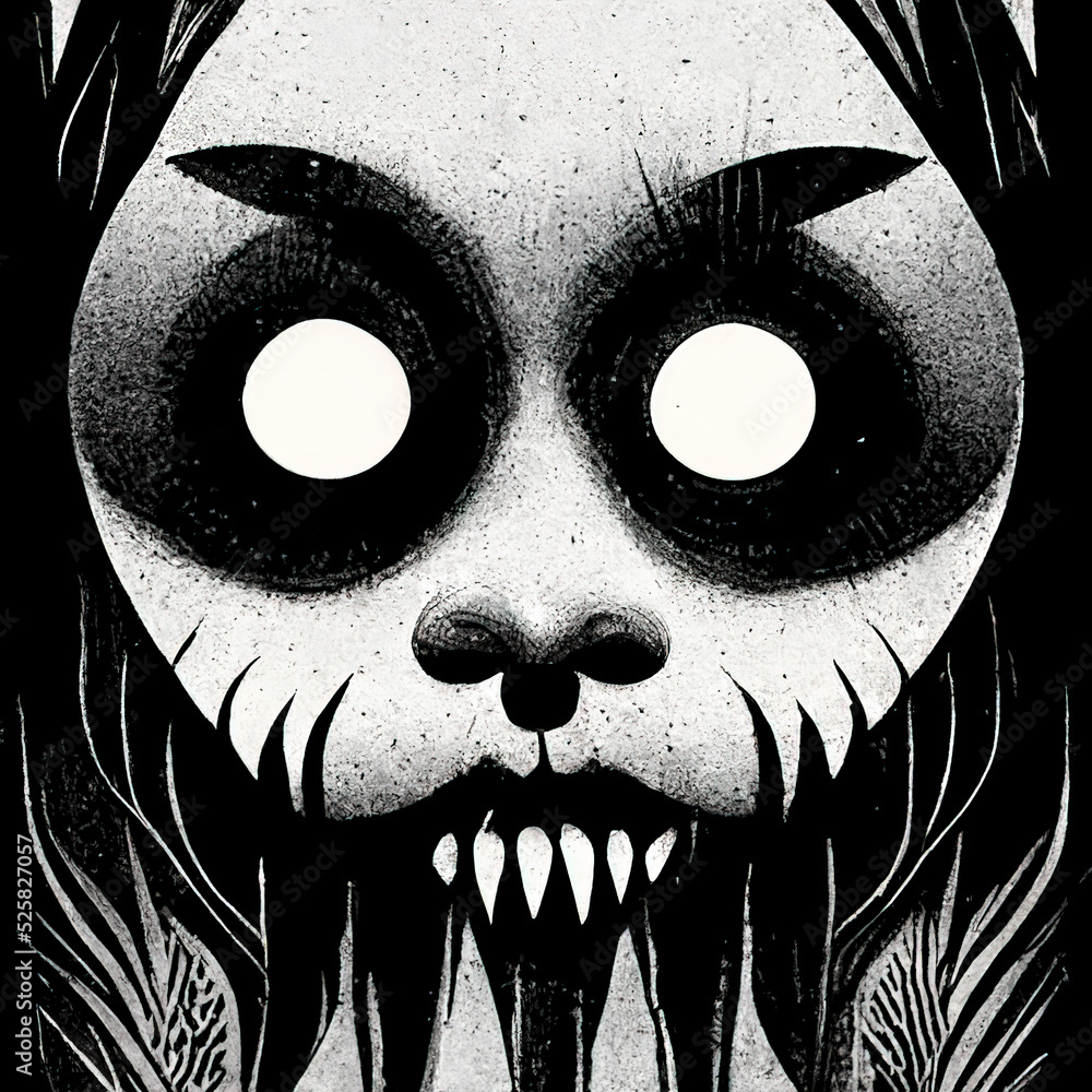 Ancient Ethnic Horror Symbols Comic Style Clipart Illustrasyon Stock ...
