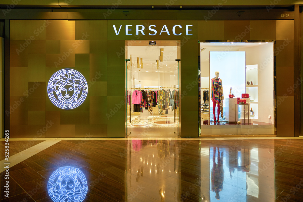 SINGAPORE - JANUARY 20, 2020: Versace storefront at the Shoppes at ...