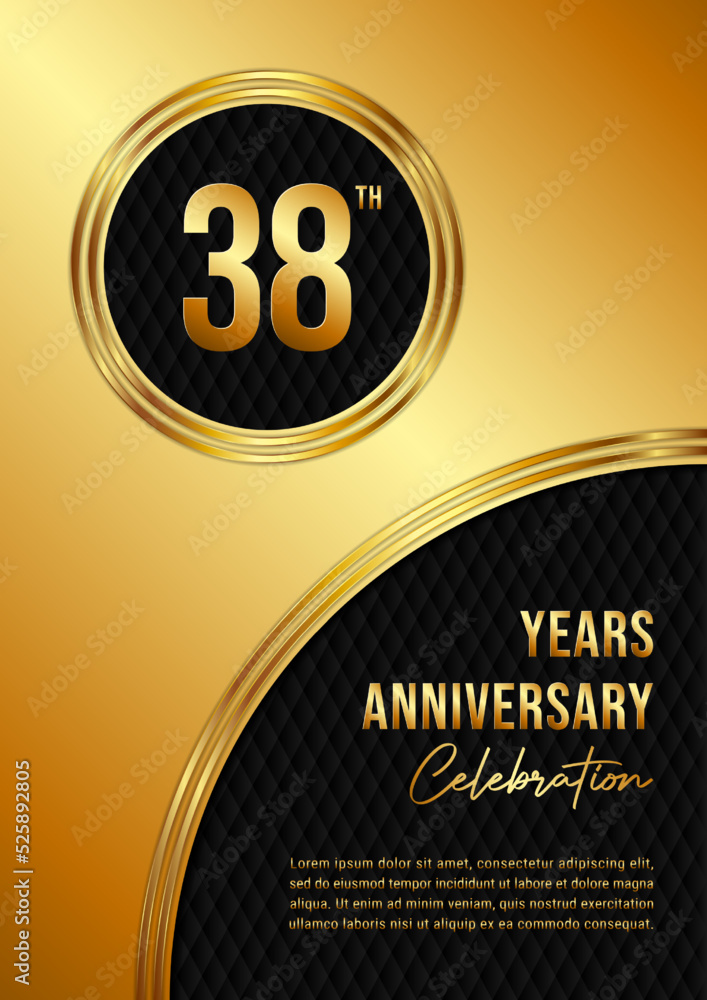 38Th Anniversary Celebration Template Design Stock Vector | Adobe Stock