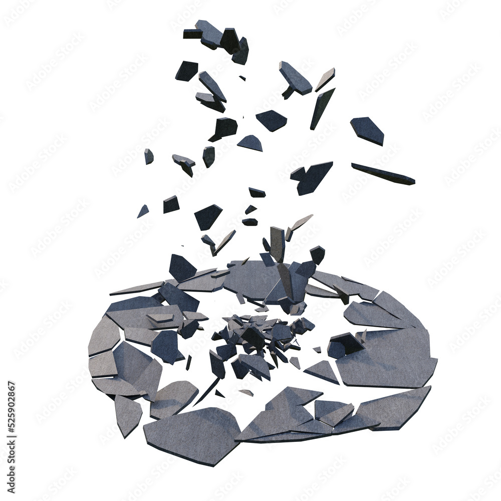 Stock-Illustration „Broken Stone Debris Impact Overlay, Transparent ...