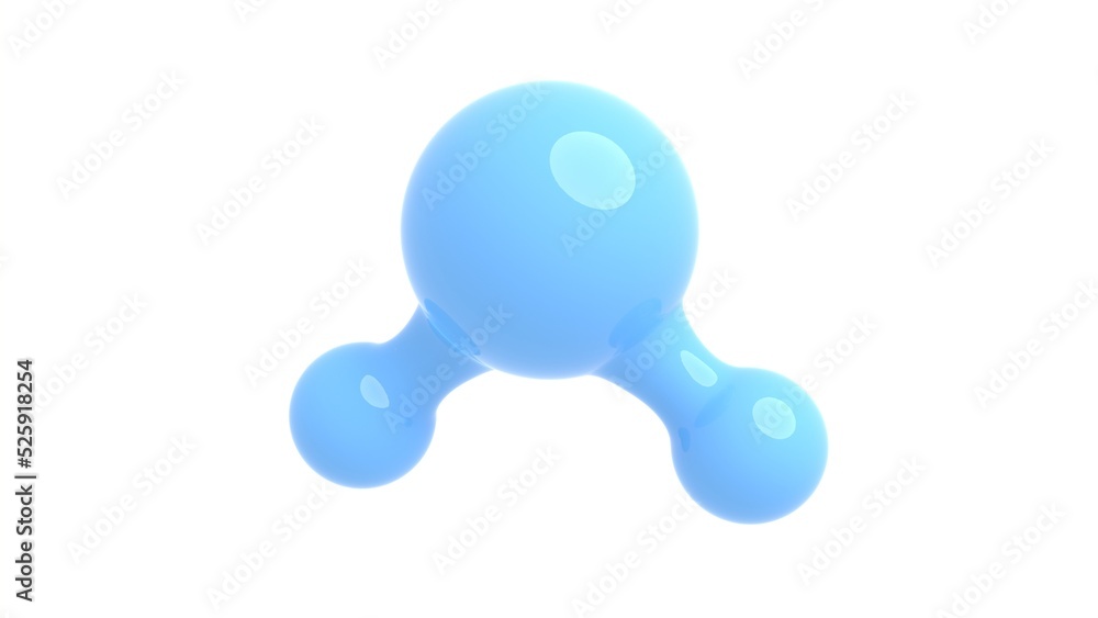 h2o blue molecular structure model 3d representation, also called water ...