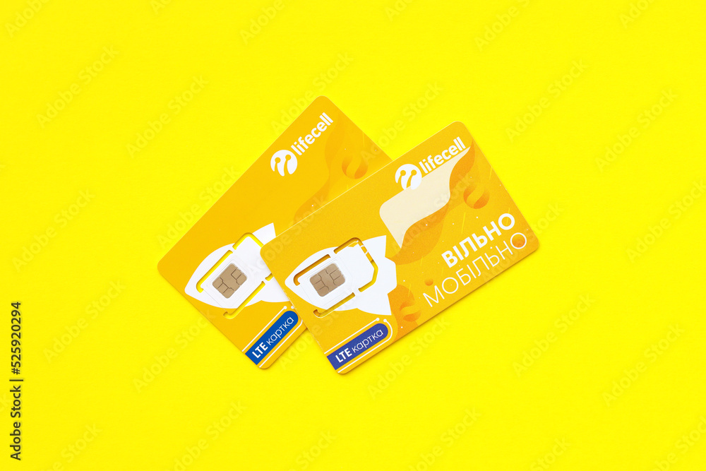 Stock-Foto „TERNOPIL, UKRAINE - JULY 5, 2022: Lifecell new sim card ...