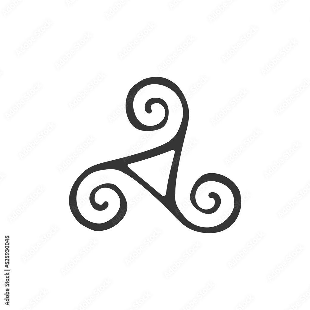 Triskel Icon Silhouette Illustration. Celtic Vector Graphic Pictogram ...