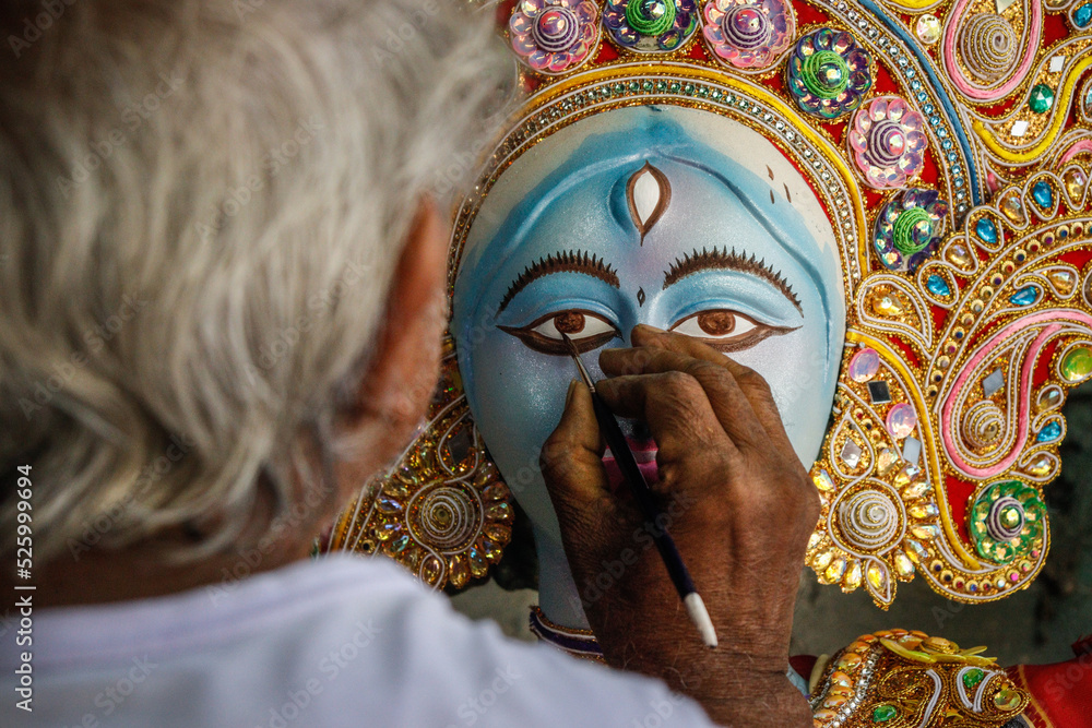 Eye painting of Hindu Goddess Idol Devi Durga Stock Photo | Adobe Stock