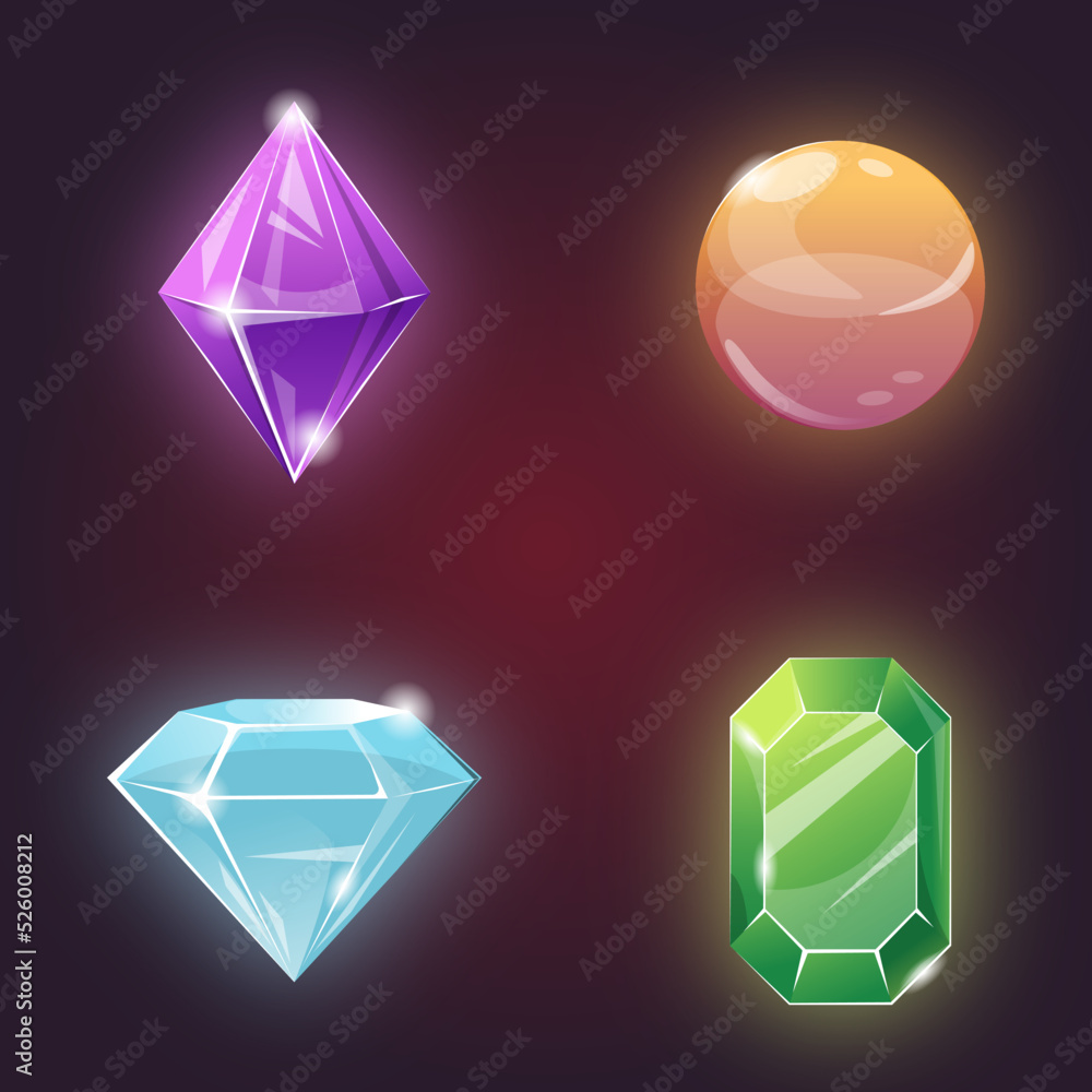 set of gem vector illustration Stock Vector | Adobe Stock
