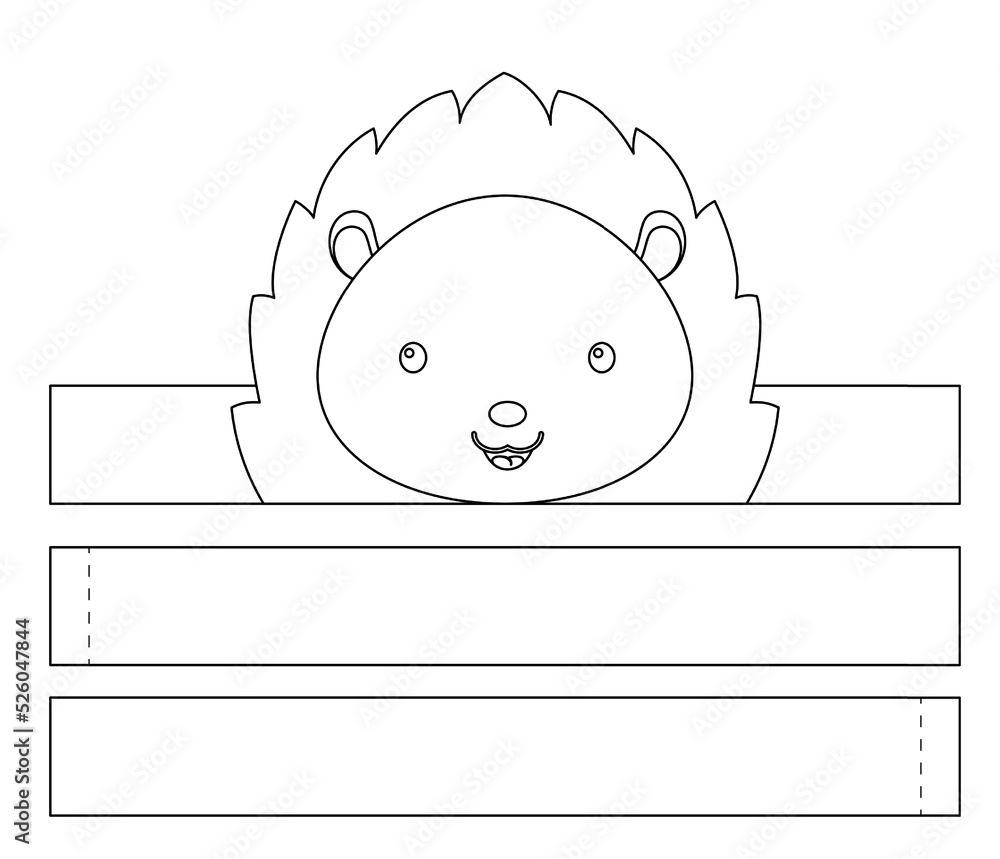Printable hedgehog paper crown. Diy cut party ribbon template for ...