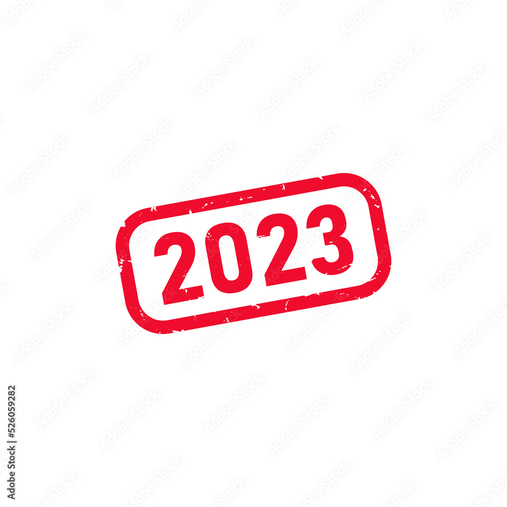 2023 rubber stamp vector with grunge texture and clean design. Color ...