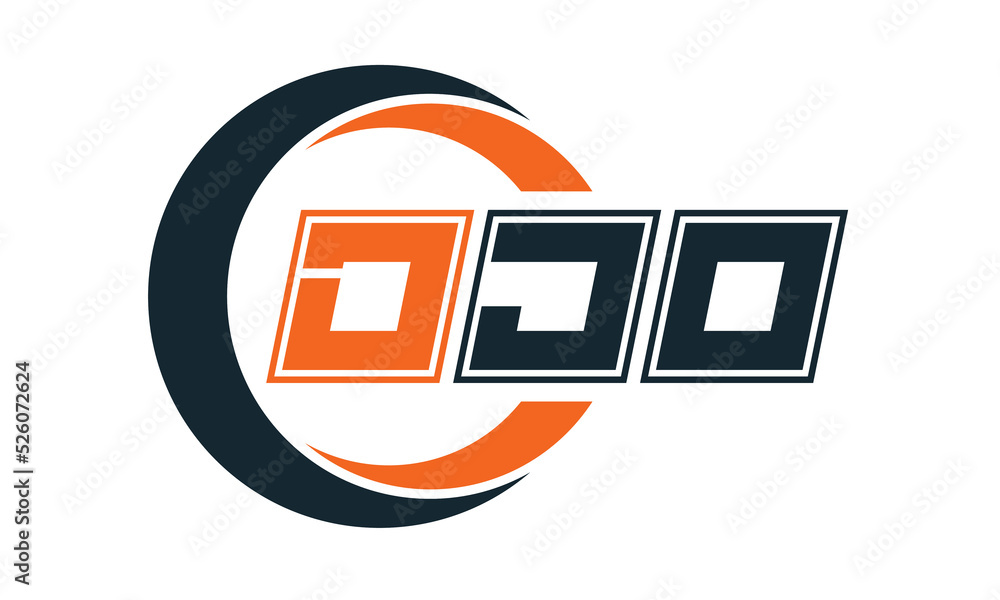 Vektor DJO three-letter circle logo design. custom font logo vector ...