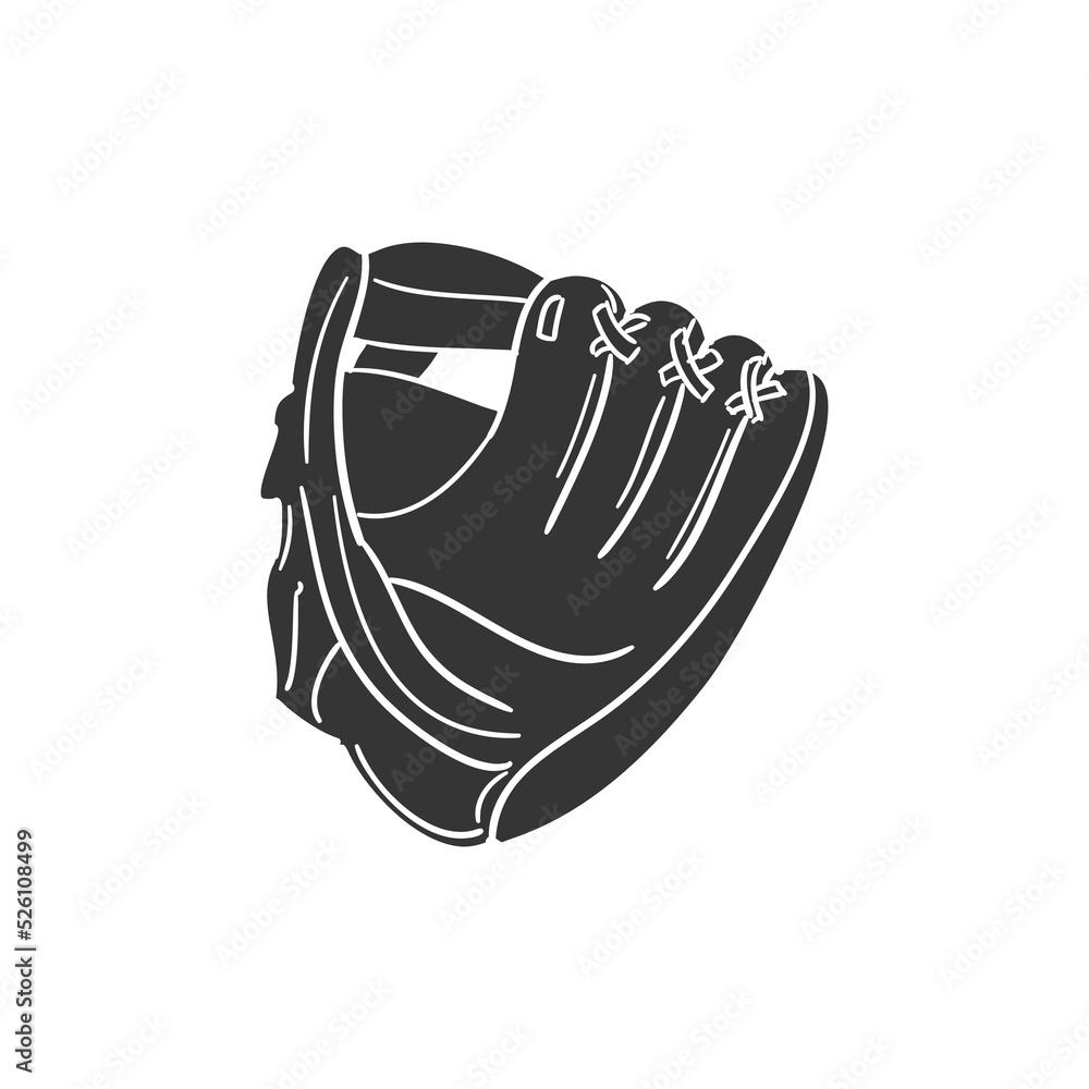 Baseball Glove Icon Silhouette Illustration. Sports Vector Graphic ...