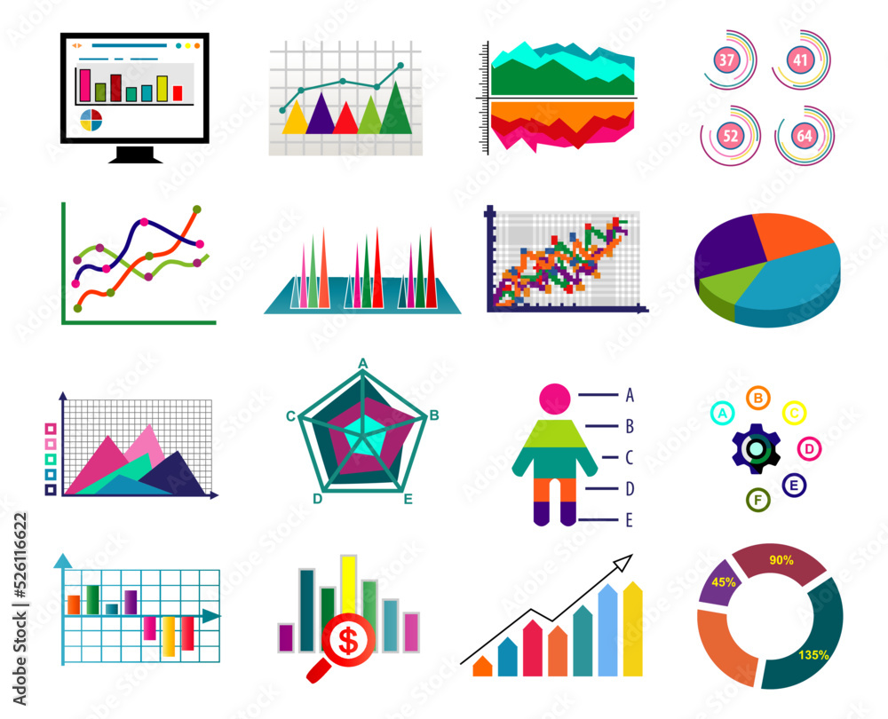 Image Vectorielle Stock Statistic Diagram Chart Colorful Diagram Chart Graph Elements Vector