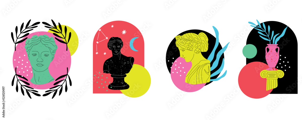 Antique marble statue. Greek or roman sculptures, gods and goddesses ...