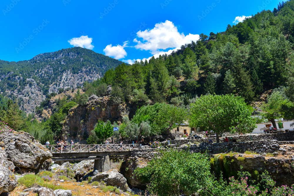 Samaria Dorf in der Samaria-Schlucht in Kreta/Griechenland Stock Photo ...