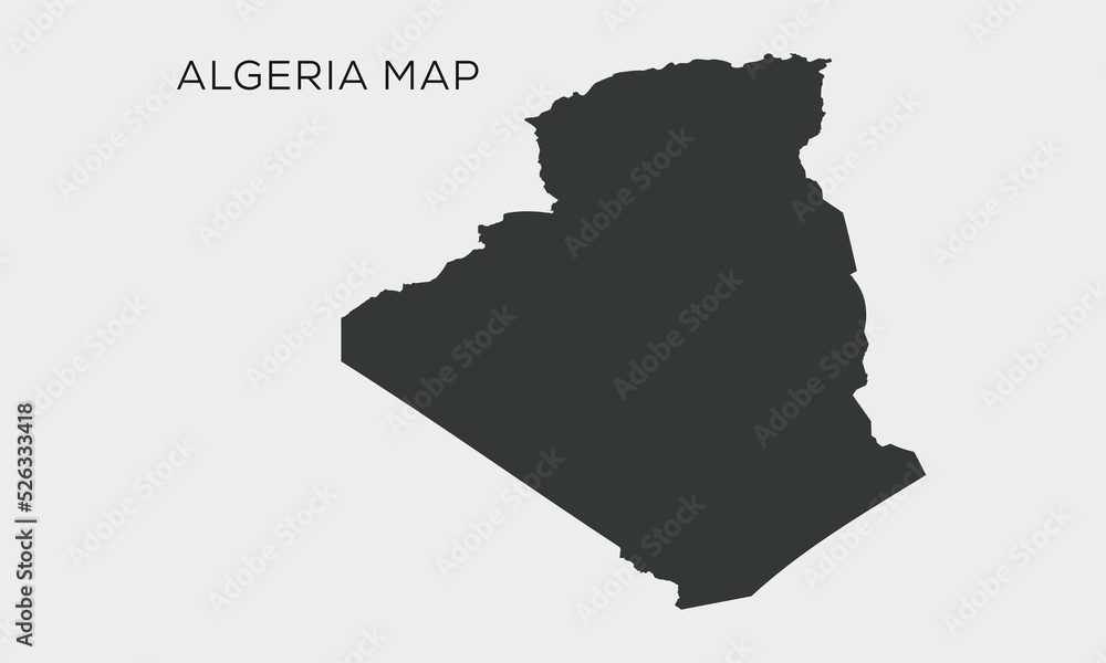 High detailed vector map of Algeria. Borders and names of the provinces ...