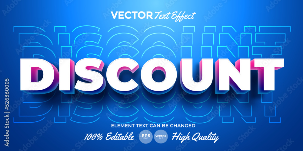 Discount Text Effect Stock Vector | Adobe Stock