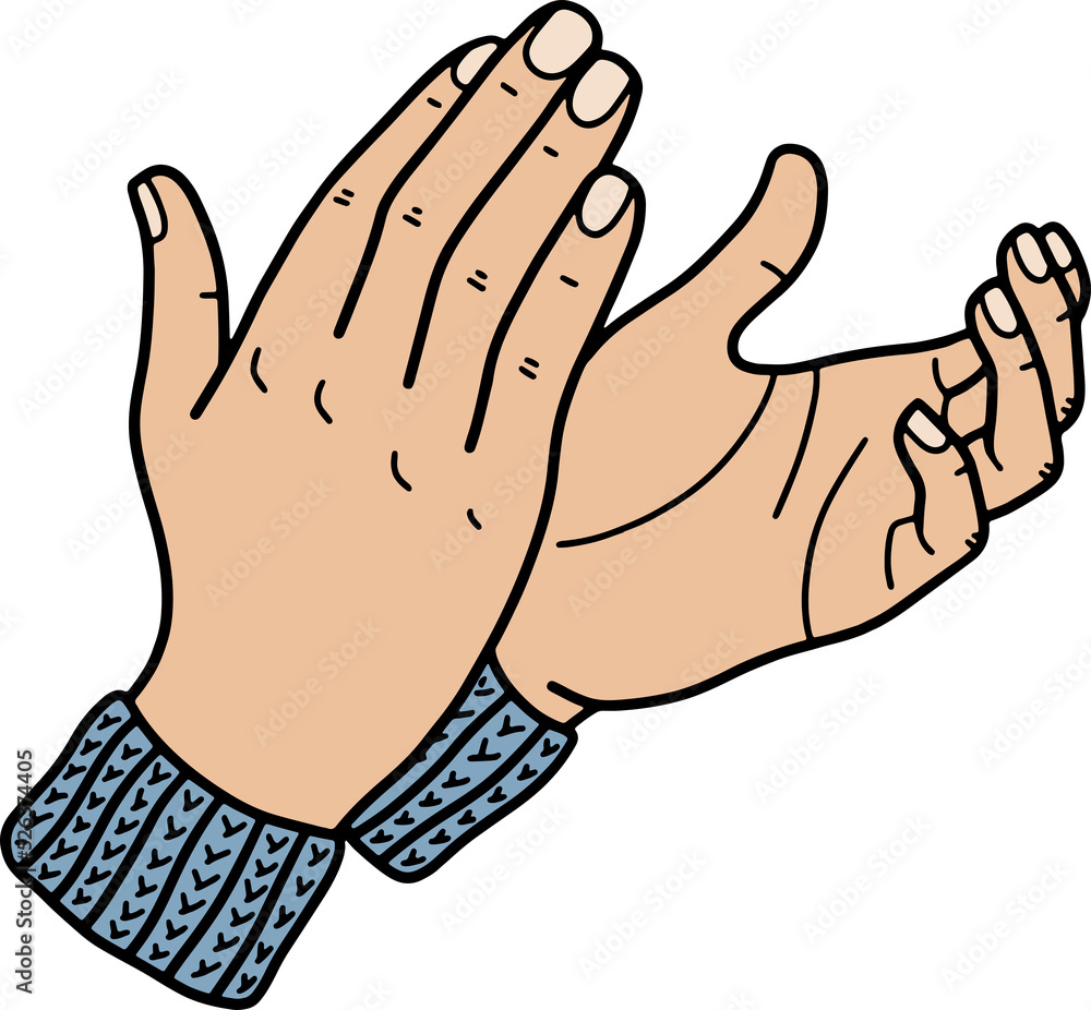 Claps of hands, applause in the cartoon style. Stock Illustration ...