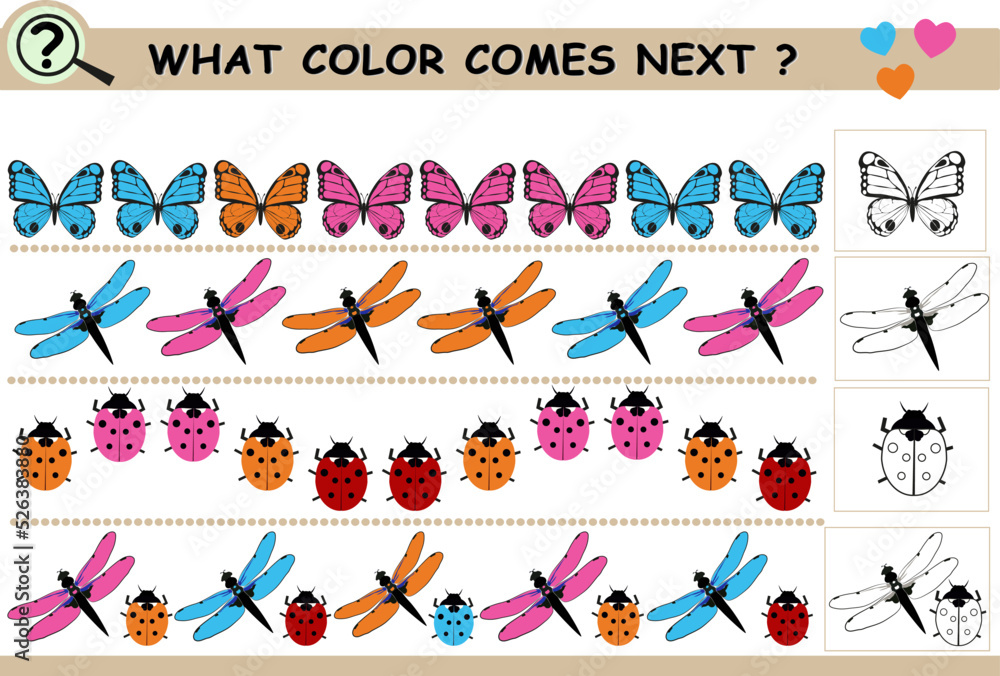 What color comes next, pick the right colors, coloring page ...